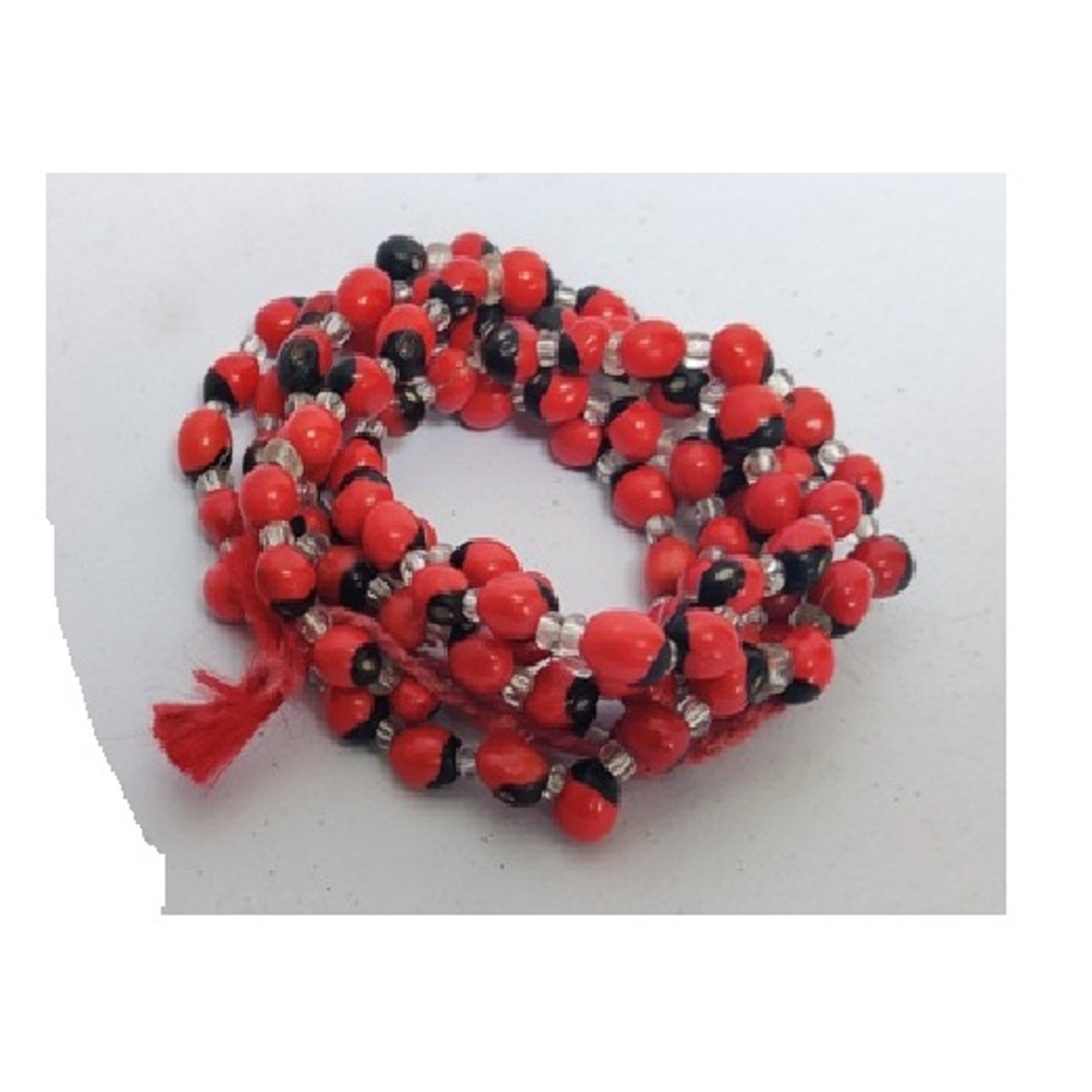 Gunja Red And Crystal Bead Mala 108 Bead Jaap Mala 8 MM - Pick Use