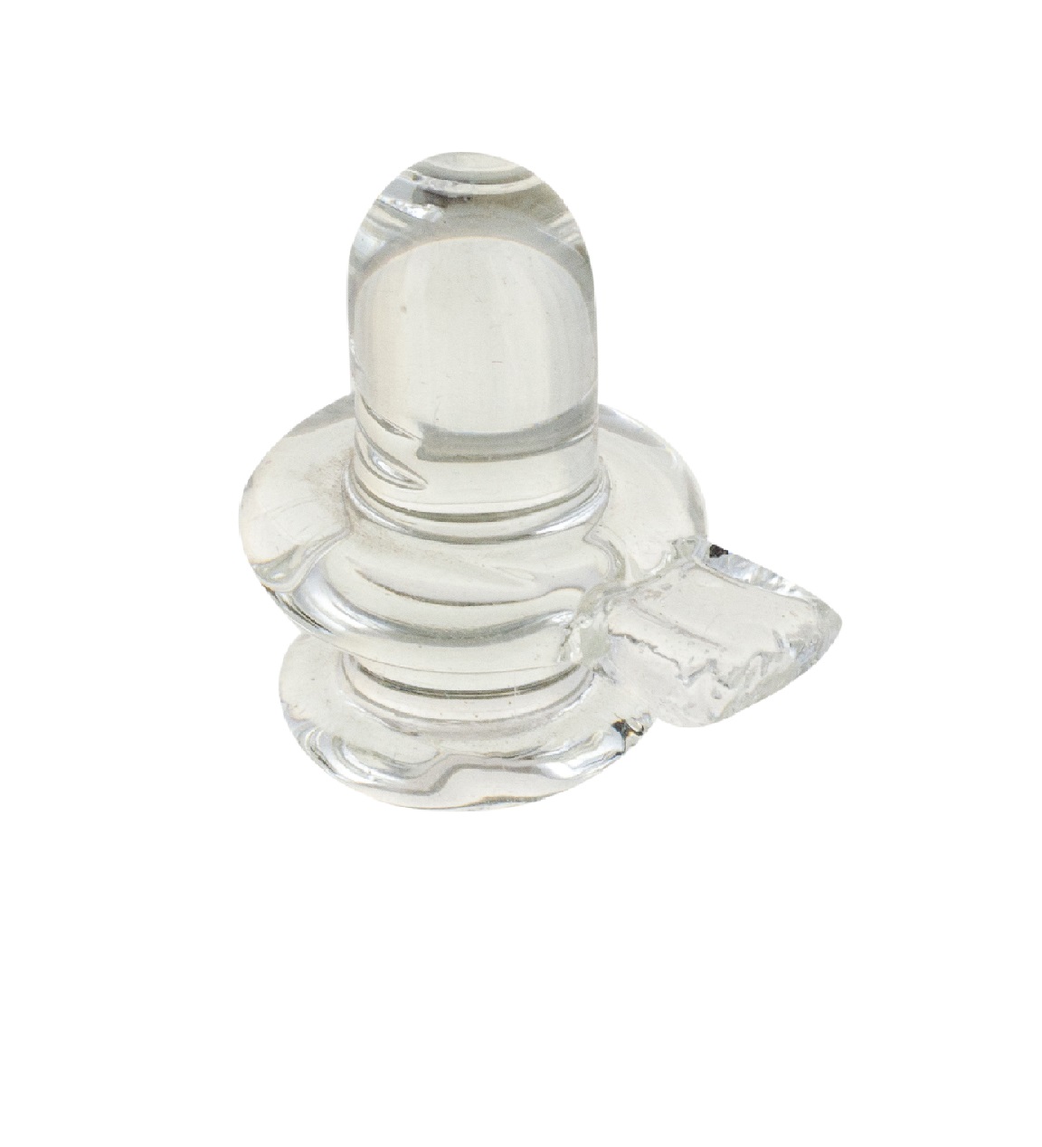 Shivling Sphatik Clear Crystal Shivling Size Approx 5 cm - Pick Use