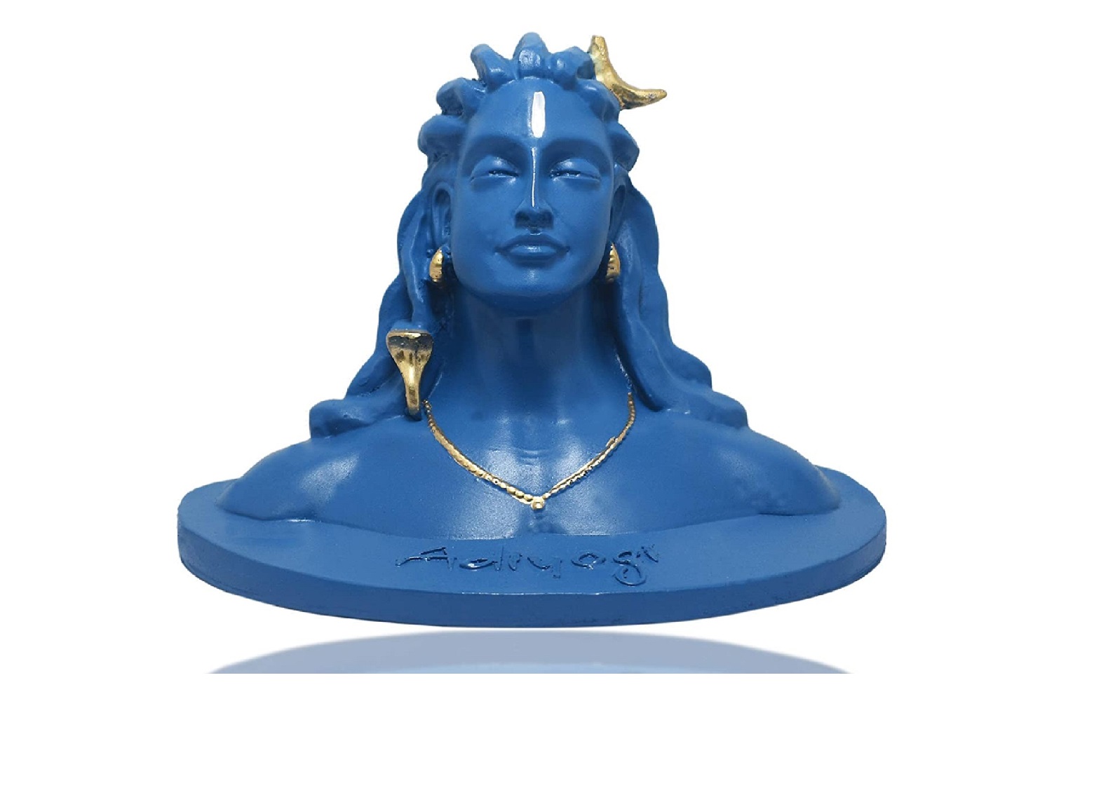Dhyana Mudra Adiyogi Shiva Idol Blue For Home Decor Gift And Puja Resin ...