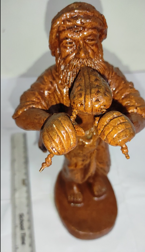 Free Hand Statue Standing Men With Bean Brown Colour Statue - Pick Use