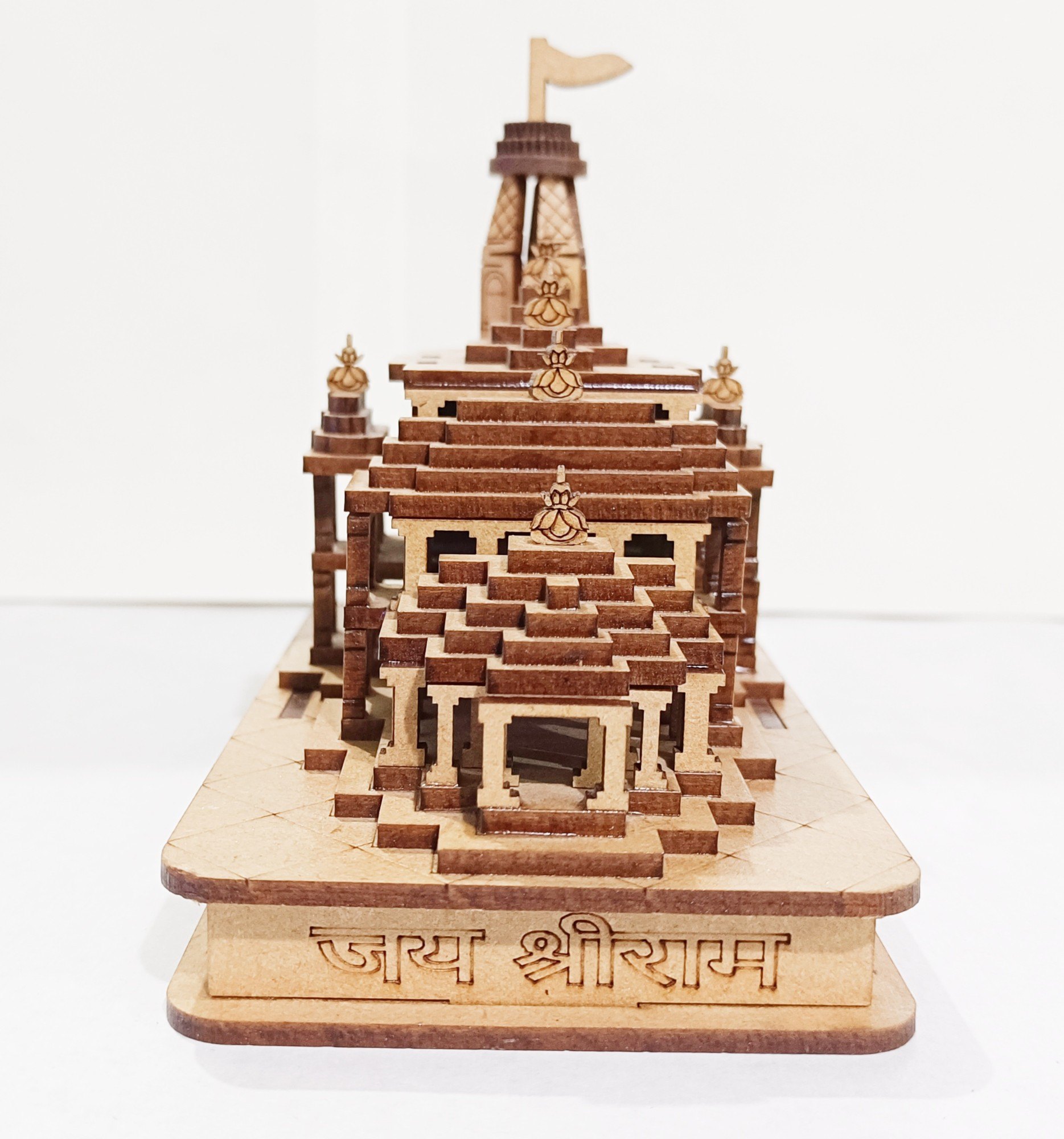 Ram Mandir Wooden Size Approx 5 Inch - Pick Use